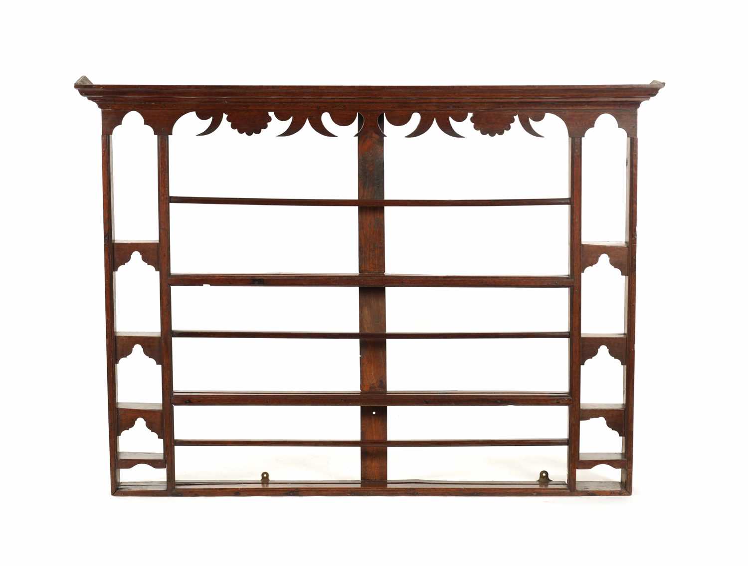 Lot 1363 - AN 18TH CENTURY OAK DELFT RACK