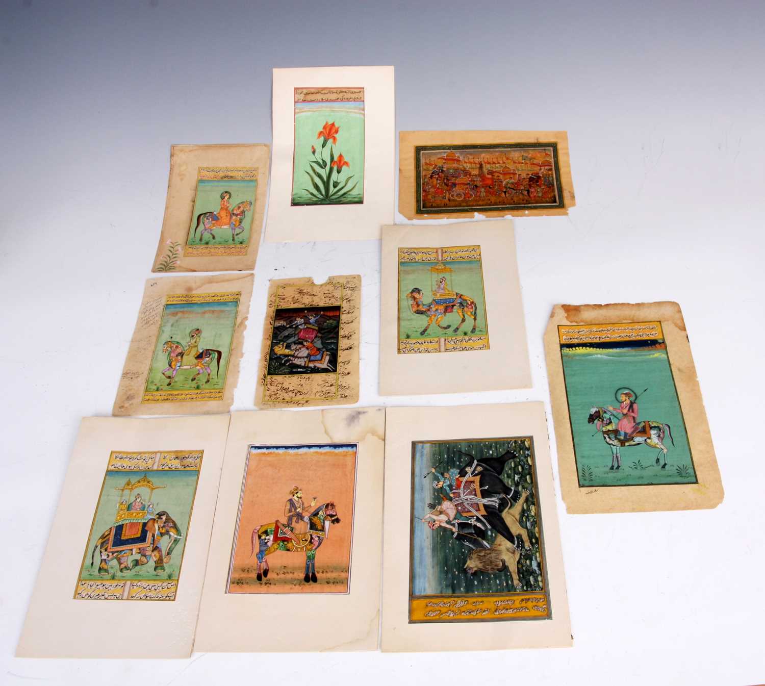Lot 217 - A COLLECTION OF 10 INDIAN MOGUL PAINTINGS of