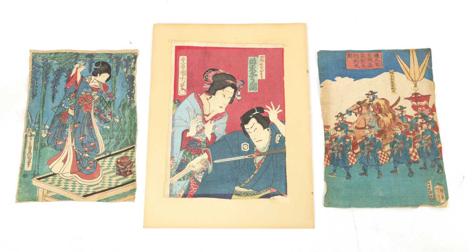 Lot 253 - A SELECTION OF THREE JAPANESE BLOCK PRINTS