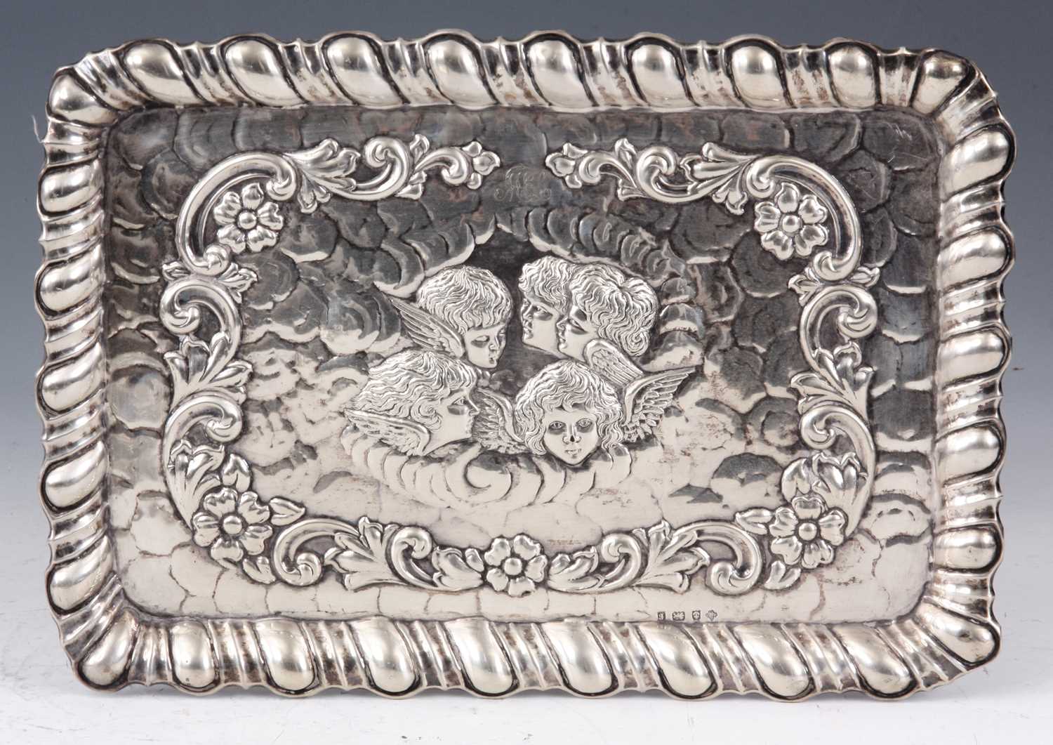 Lot 296 - A SILVER ART NOUVEAU DRESSING TABLE TRAY