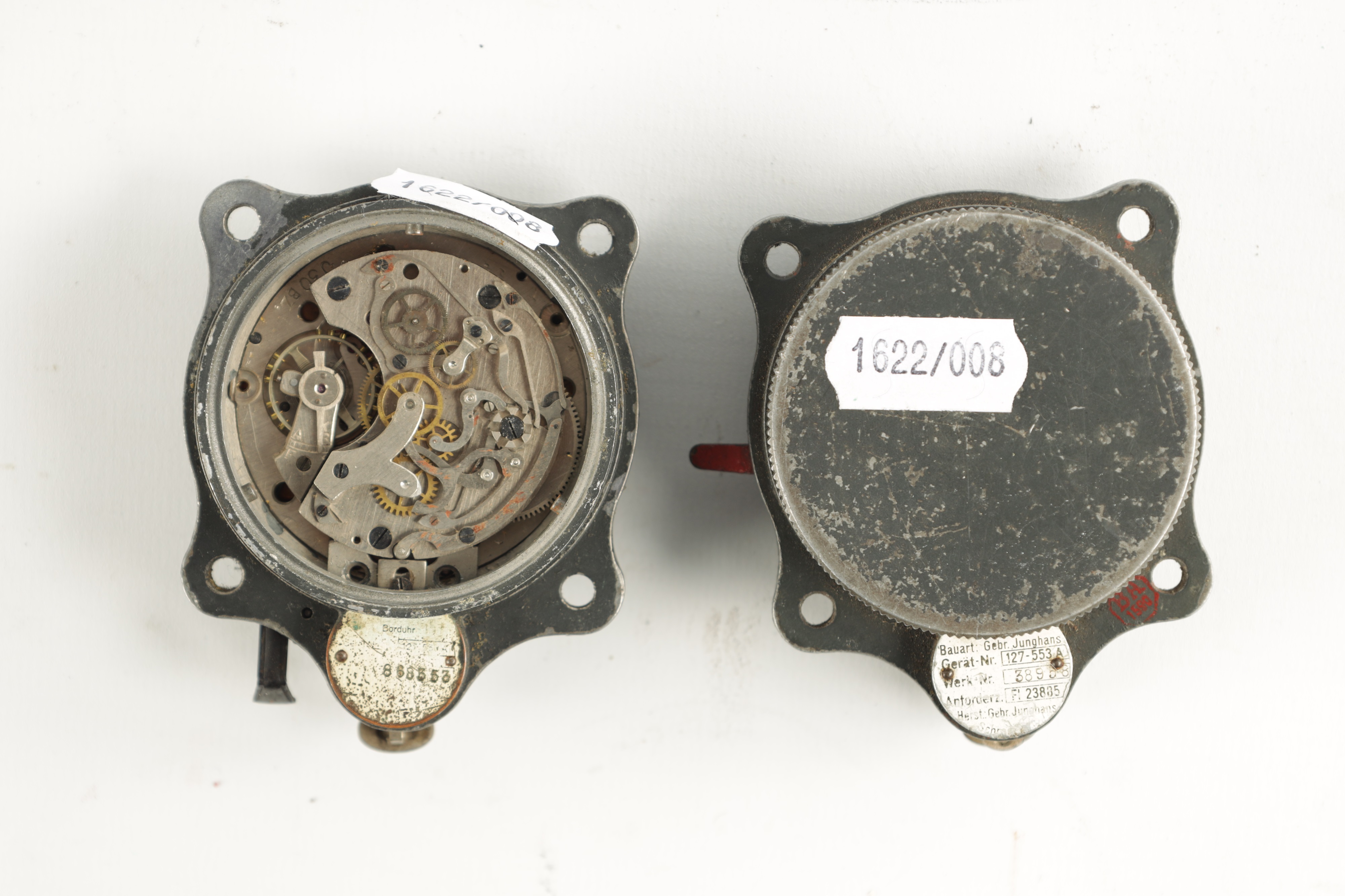 Lot 225 - TWO GERMAN WWII AIRCRAFT COCKPIT CLOCKS