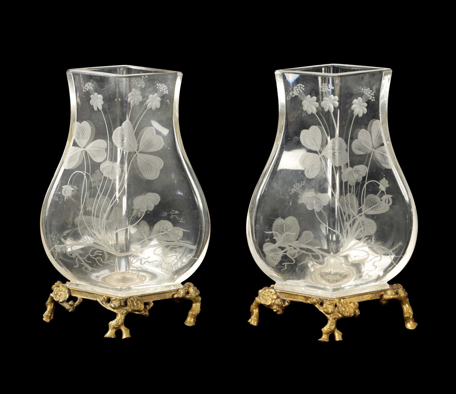 Lot 30 - A PAIR OF 19TH CENTURY FRENCH ROCK CRYSTAL