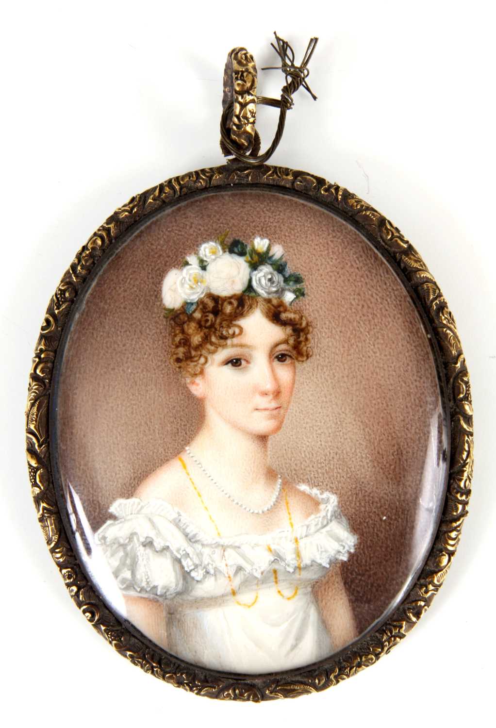 Lot 363 - A 19th CENTURY PORTRAIT MINIATURE ON IVORY
