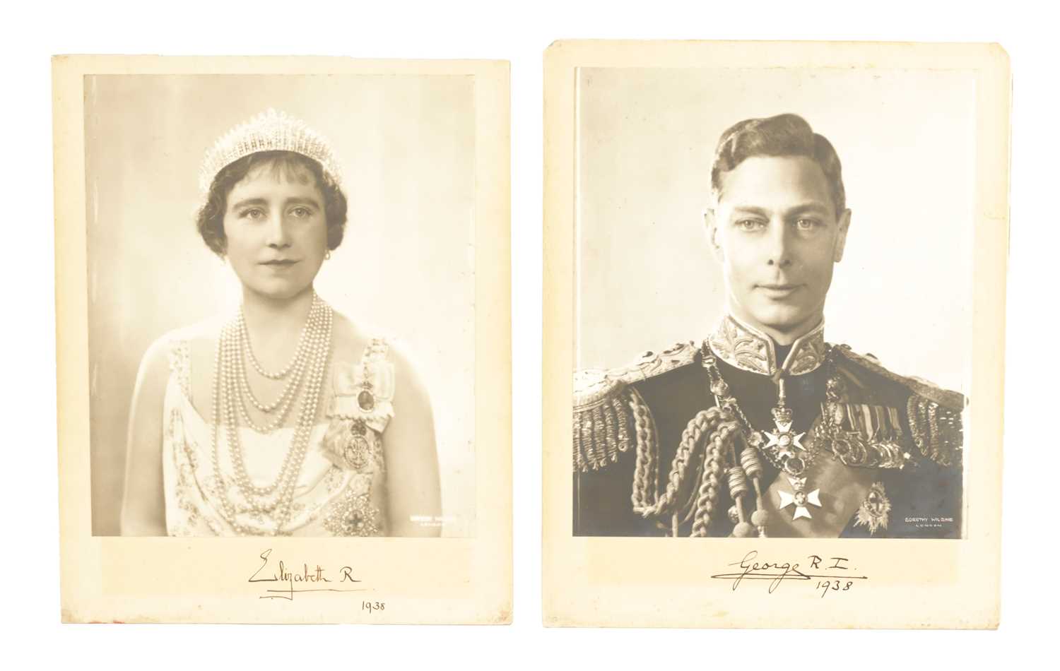 Lot 547 - A PAIR OF SIGNED PHOTOGRAPHS OF KING GEORGE