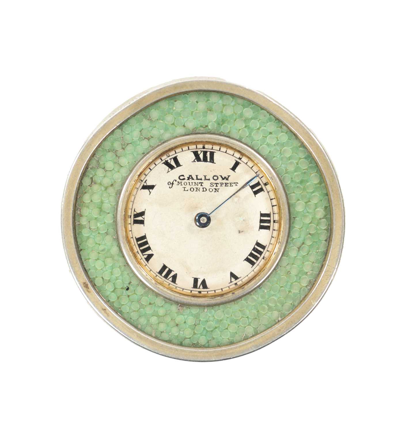 Lot 1354 - A SILVER AND SHAGREEN TRAVELLING STRUT