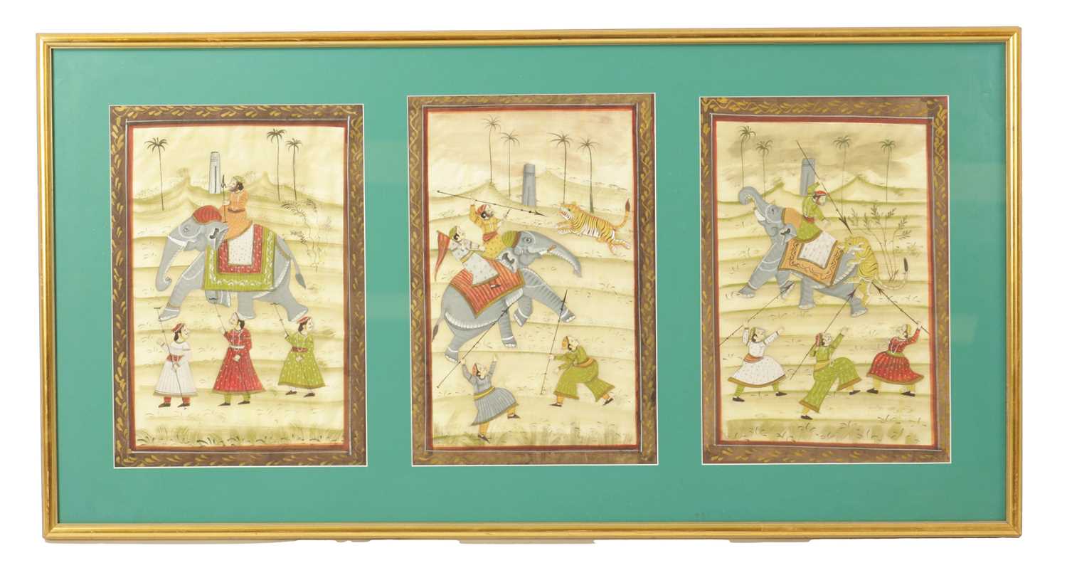 Lot 182 - A SET OF THREE 19TH CENTURY INDIAN MOGUL