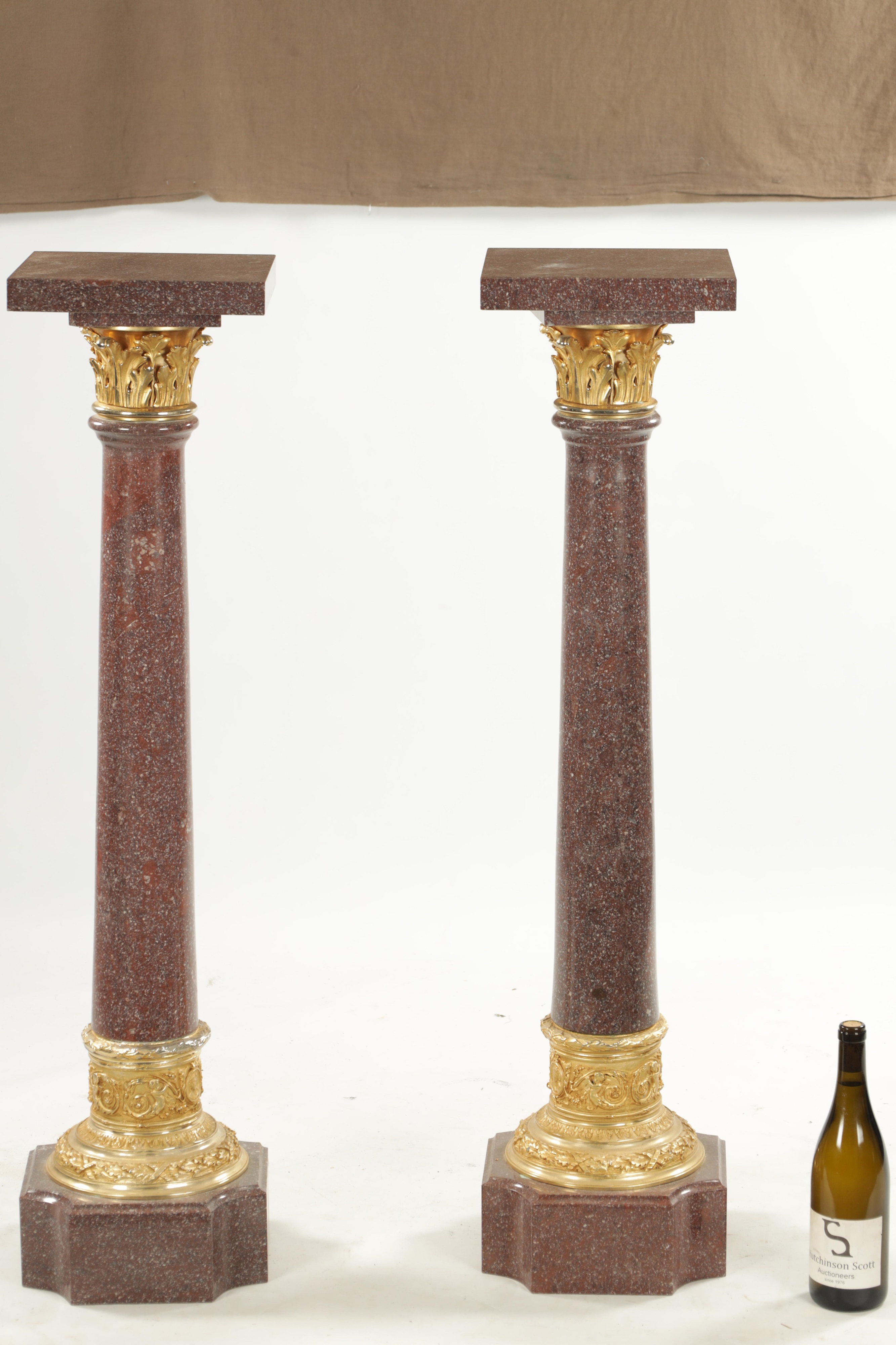 Lot 919 - A PAIR OF 20TH CENTURY PORPHYRY TYPE AND