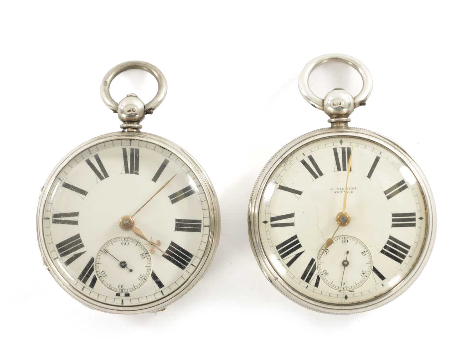 Lot 338 - TWO 19TH CENTURY SILVER OPEN FACED POCKET