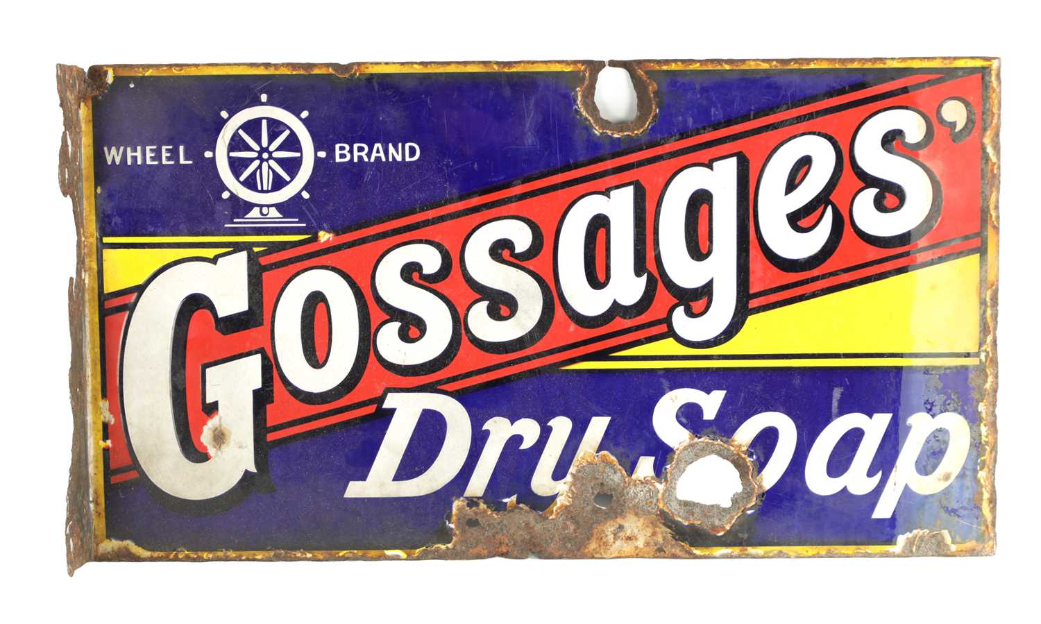 Lot 691 - A VINTAGE ENAMEL SHOP SIGN FOR GOSSAGES’ DRY