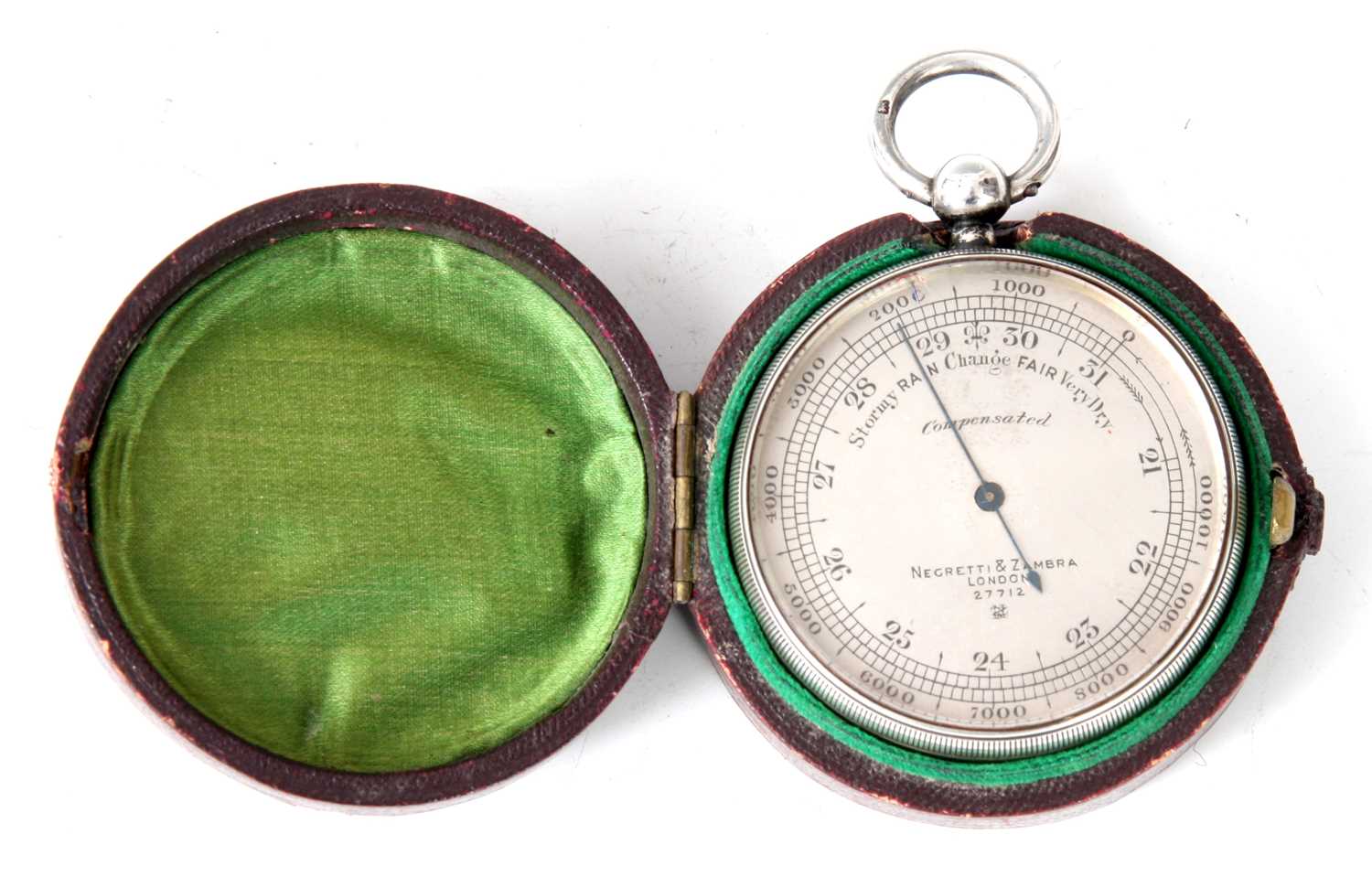 Lot 584 - NEGRETTI & ZAMBRA, LONDON A SILVER CASED