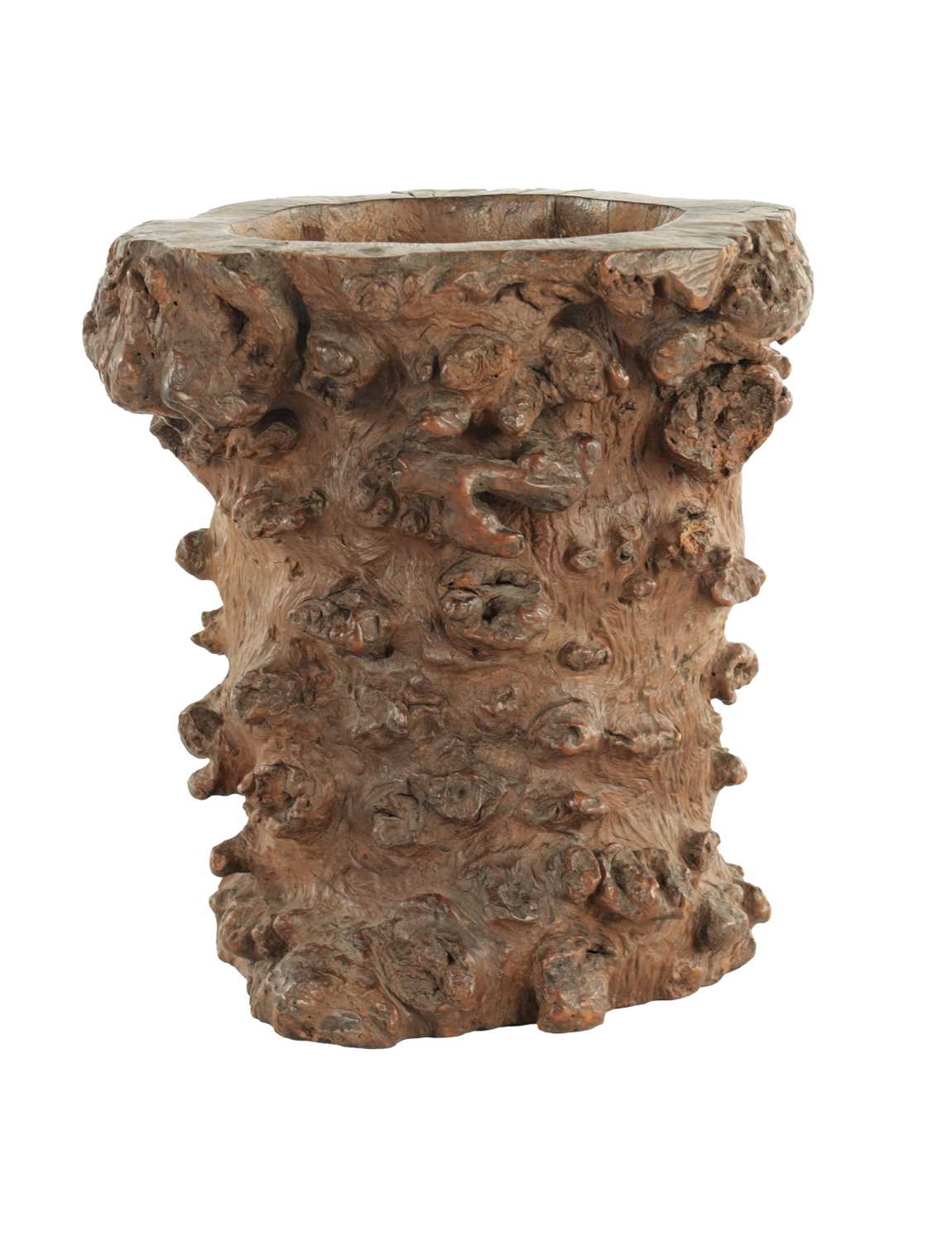 Lot 895 - A 19TH CENTURY ROOT WOOD DUG OUT VASE