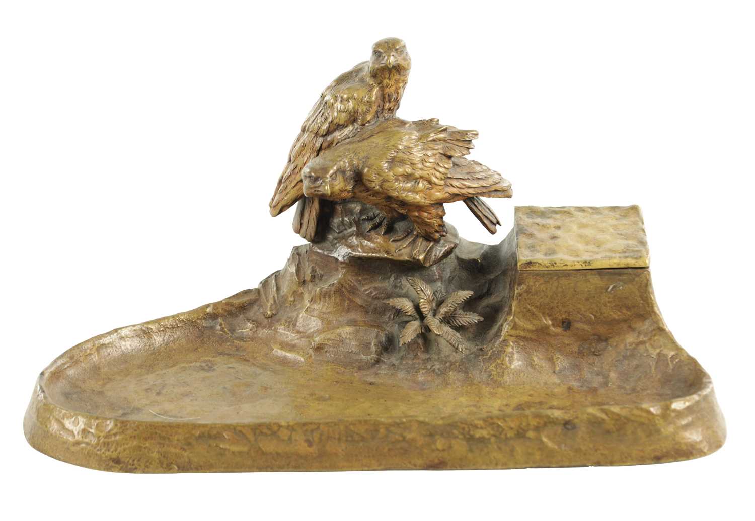 Lot 797 - AN EARLY 20TH CENTURY GILT BRONZE PEN AND