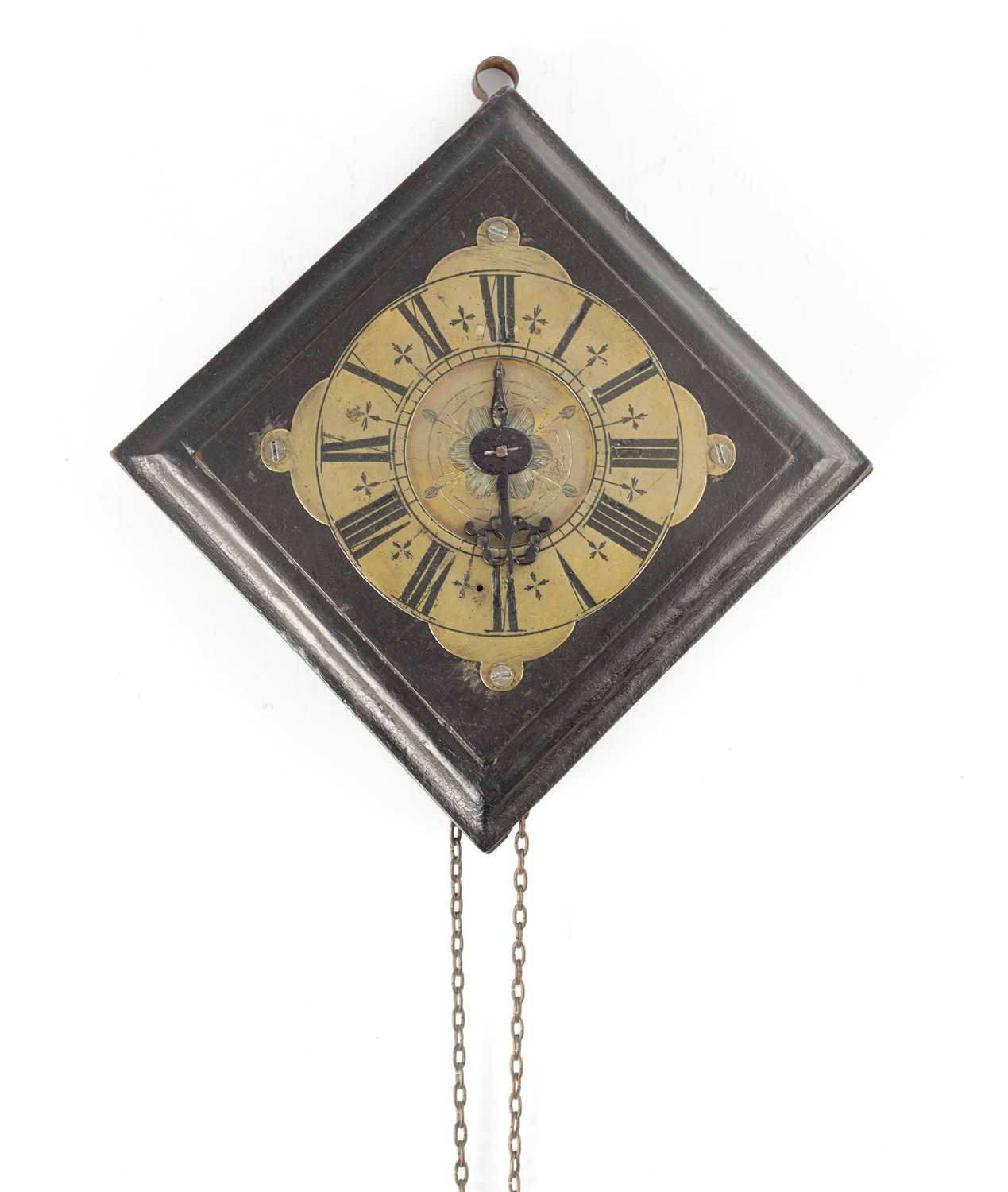 Lot 1574 - A RARE LATE 17TH CENTURY VERGE WALL CLOCK