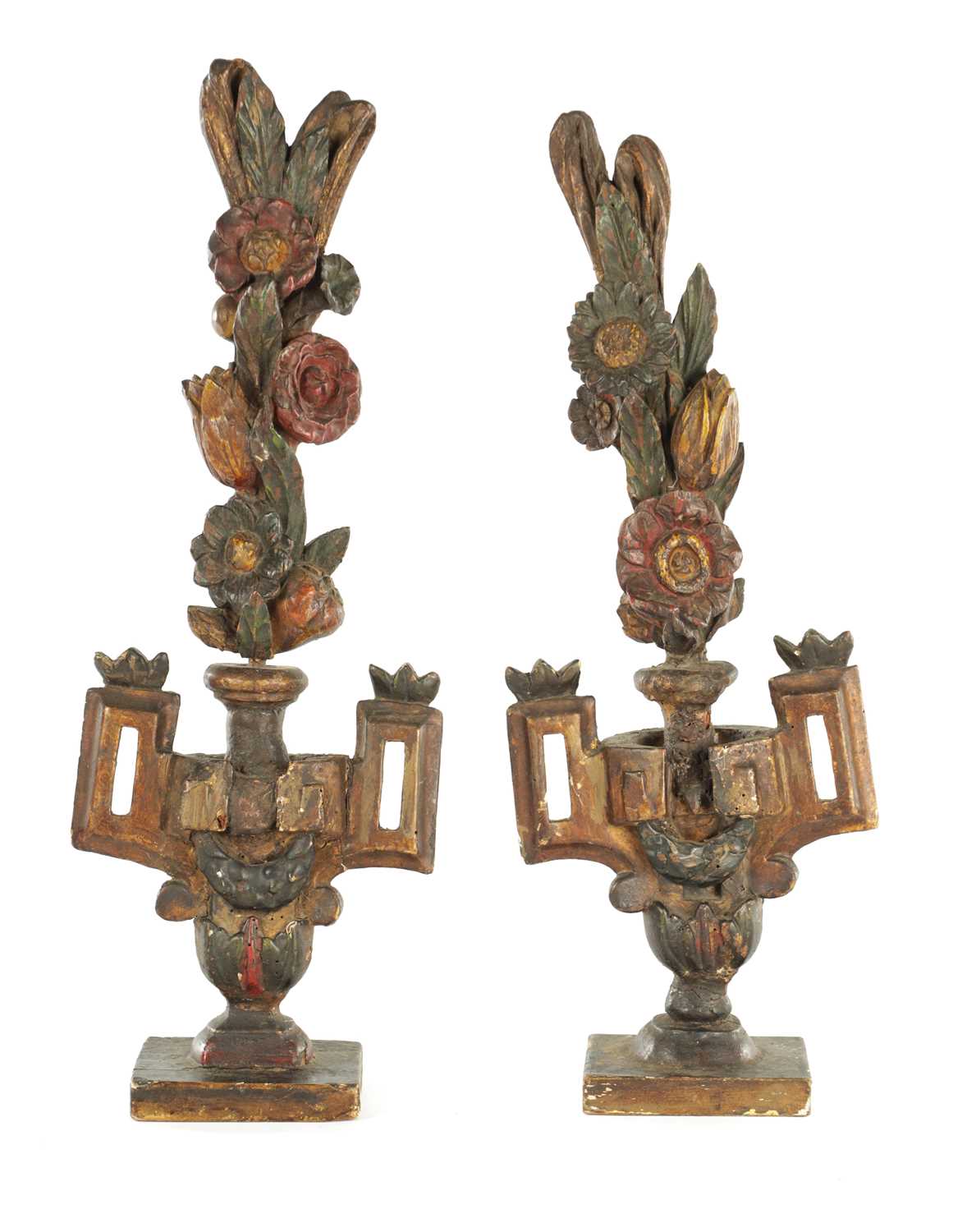 Lot 1124 - A PAIR OF EARLY DUTCH CARVED WOOD