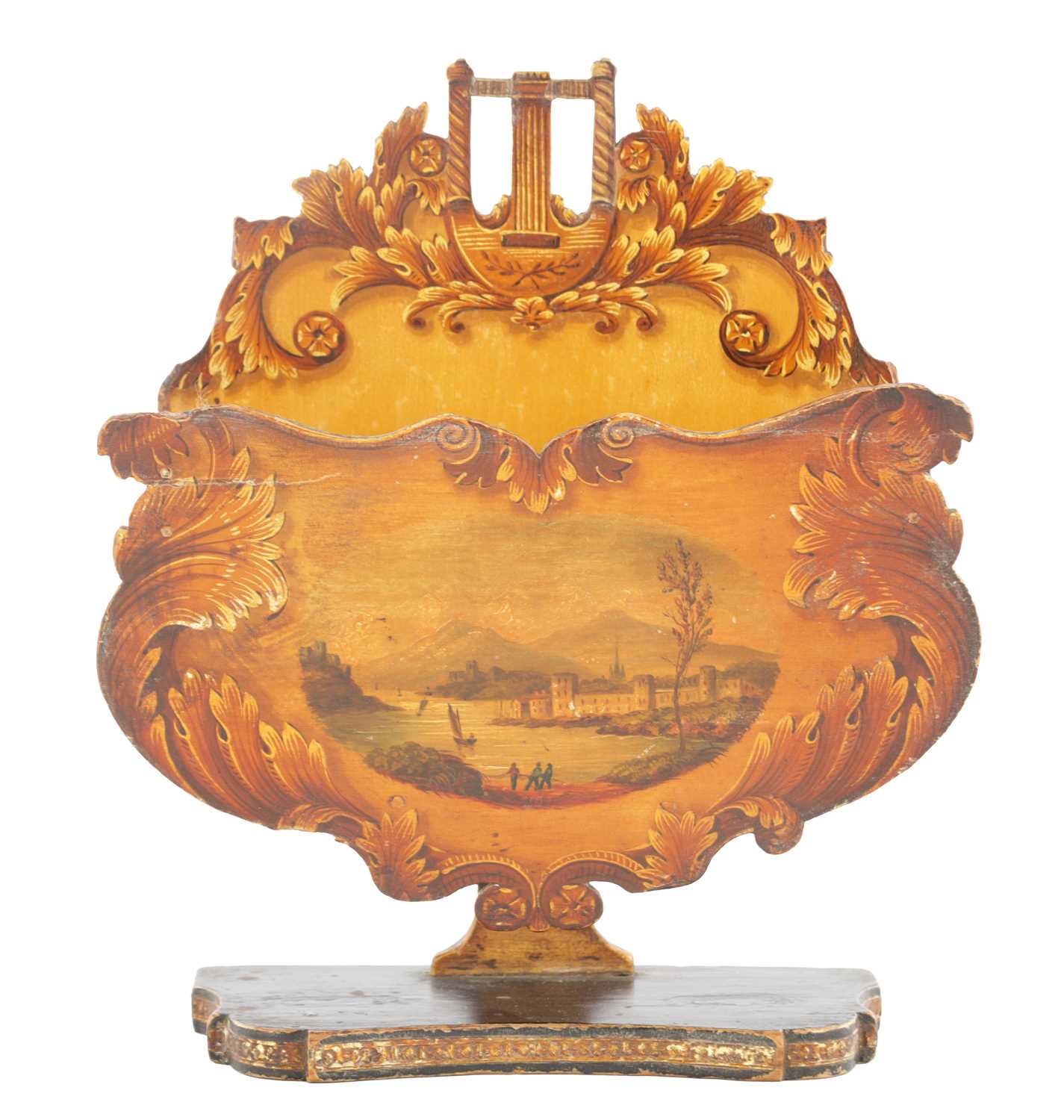 Lot 1133 - A REGENCY PAINTED WOOD DESK TIDY