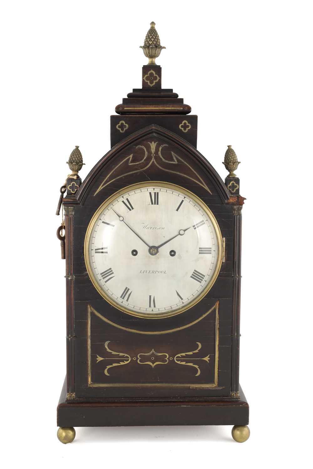 Lot 1586 - HARRISON, LIVERPOOL. A REGENCY BRASS INLAID