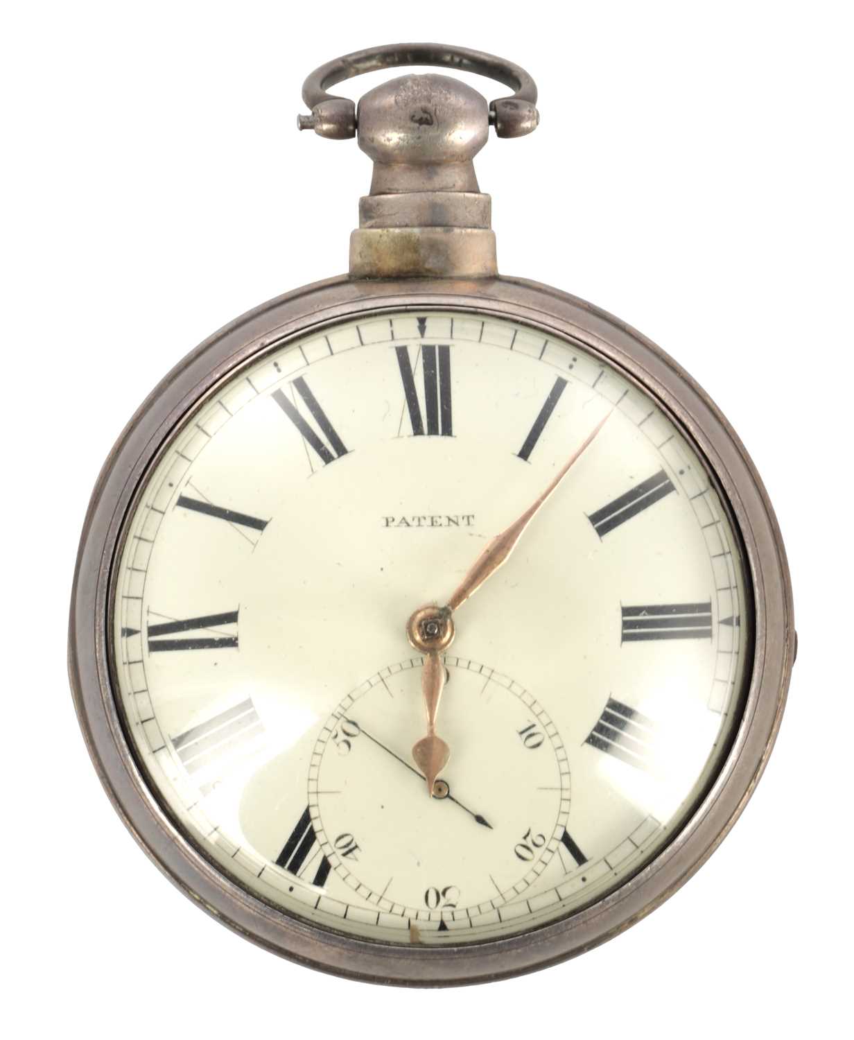 Lot 1389 - A SILVER PAIR CASED FUSEE POCKET WATCH