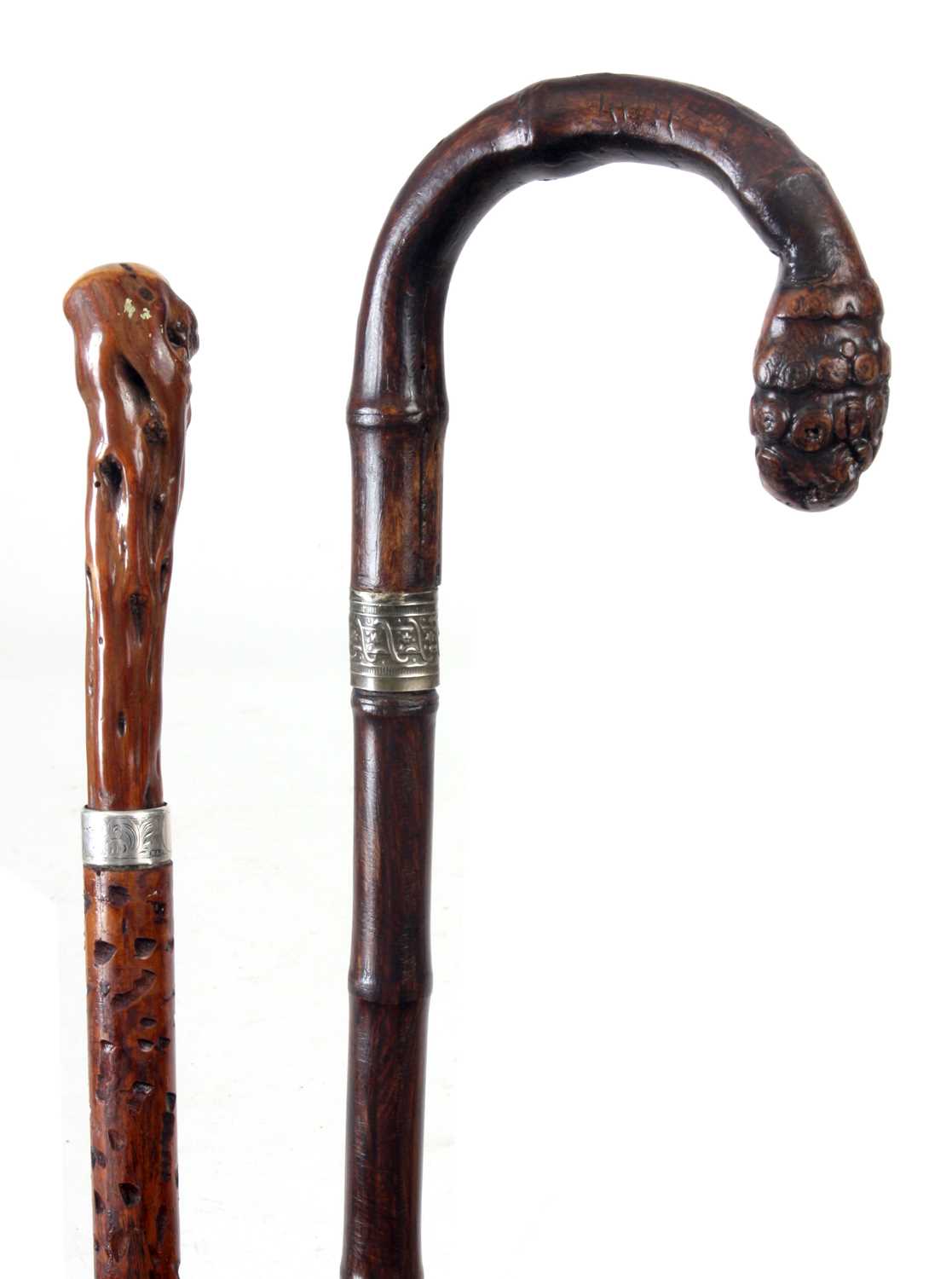 Lot 239 - TWO 19TH CENTURY SWORD STICKS one with