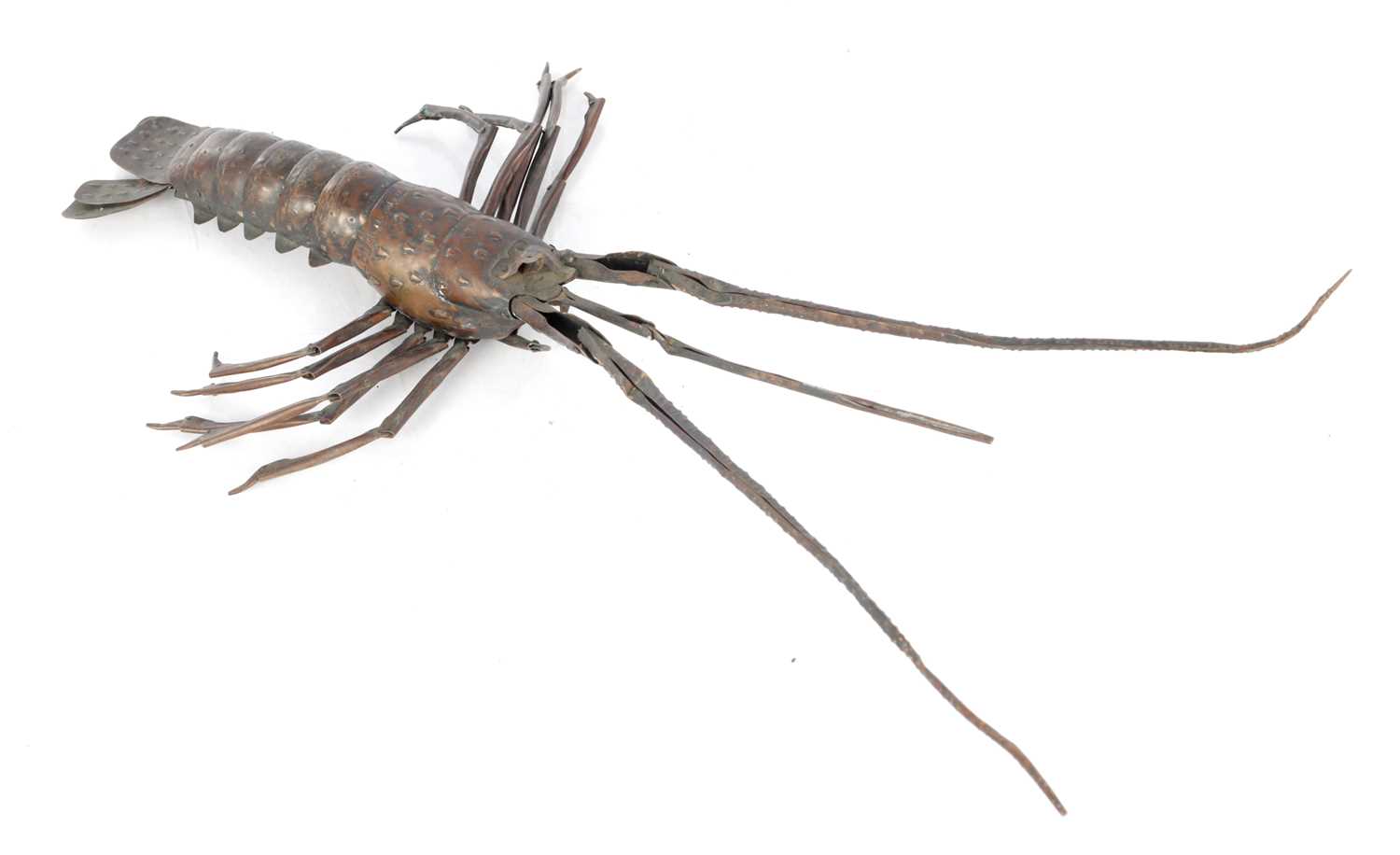 Lot 547 - AN ARTICULATED JAPANESE COPPER MODEL OF A