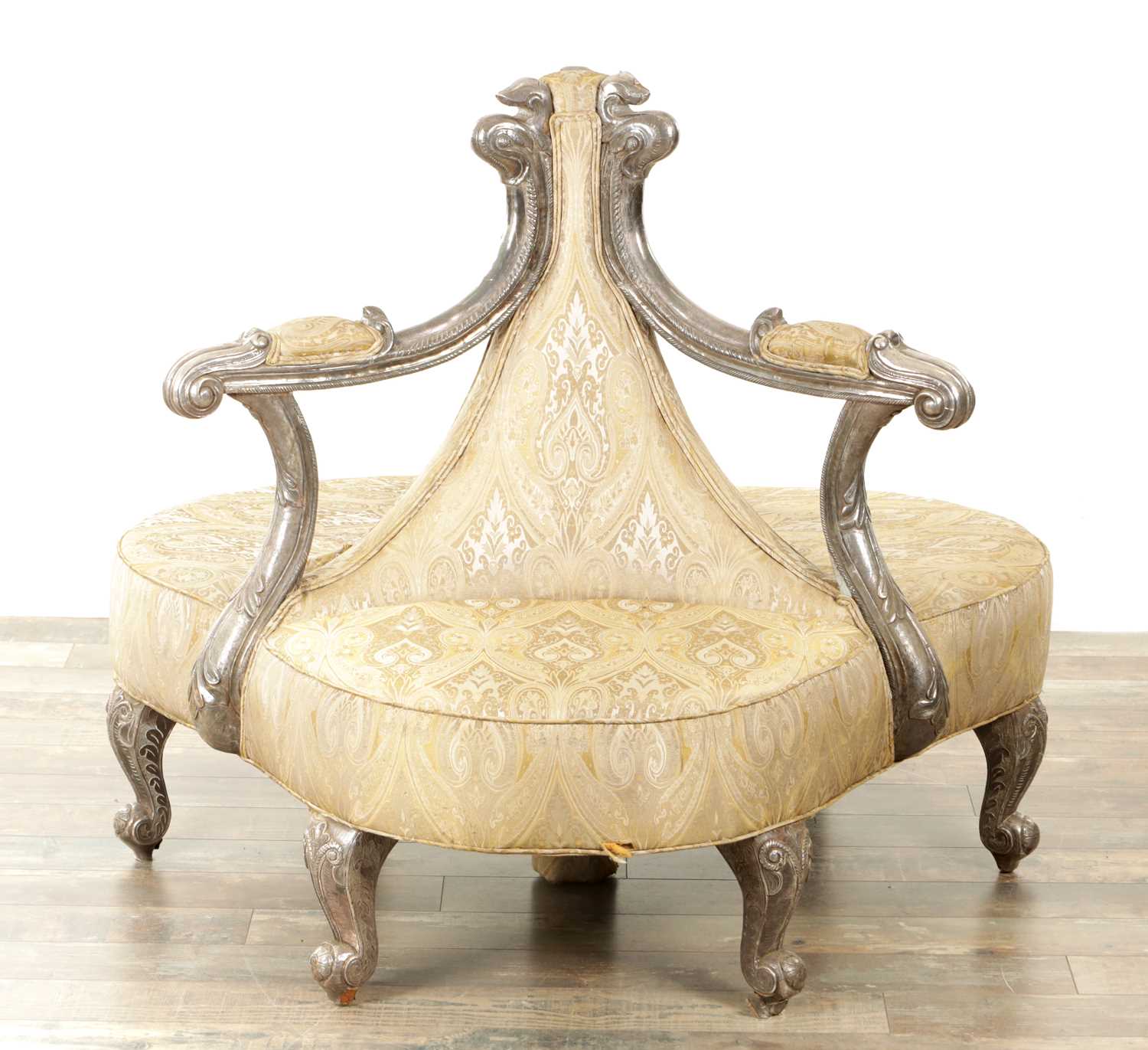 Lot 1674 - AN UNUSUAL 19TH CENTURY CARVED WOOD PEWTER