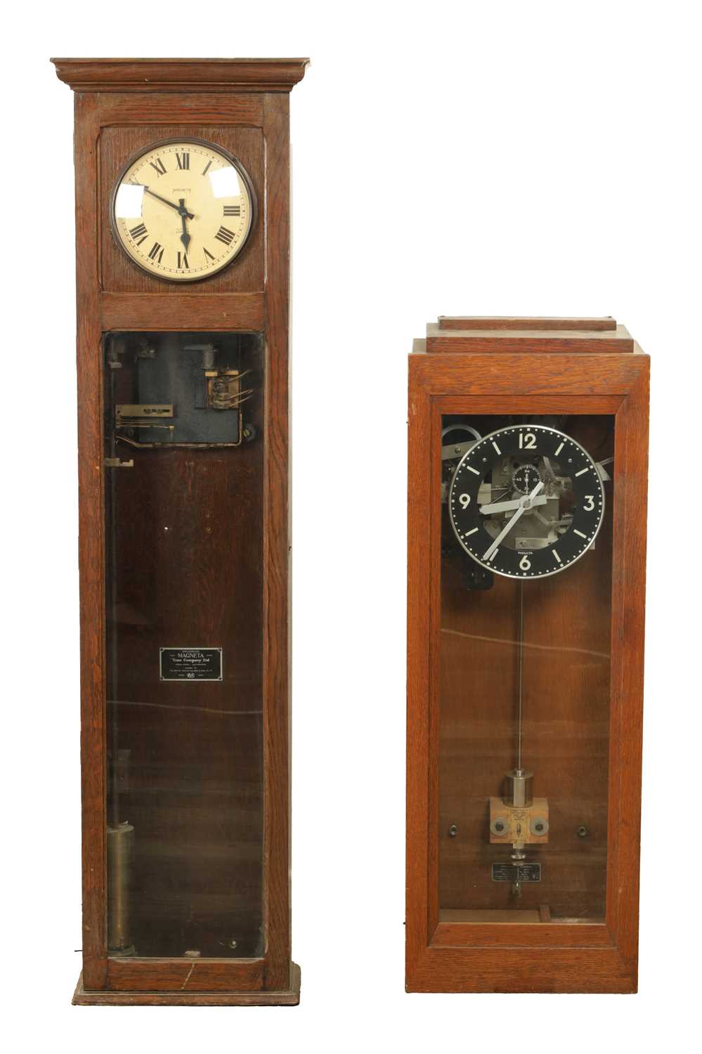 Lot 1341 - A MAGNETA MASTER CLOCK AND A INDUCTA MASTER