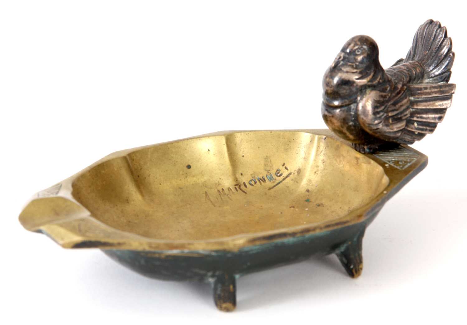 Lot 412 - A. MARIONNET A FRENCH SHAPED OVAL BRONZE