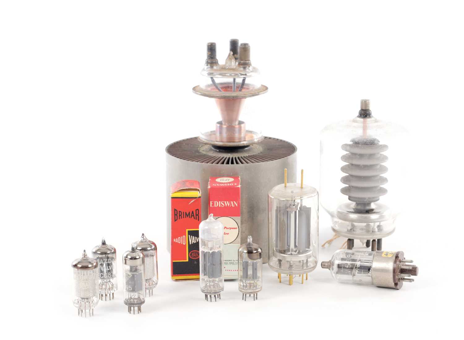 Lot 310 - A VINTAGE BBC TRANSMITTING TUBE, AND A