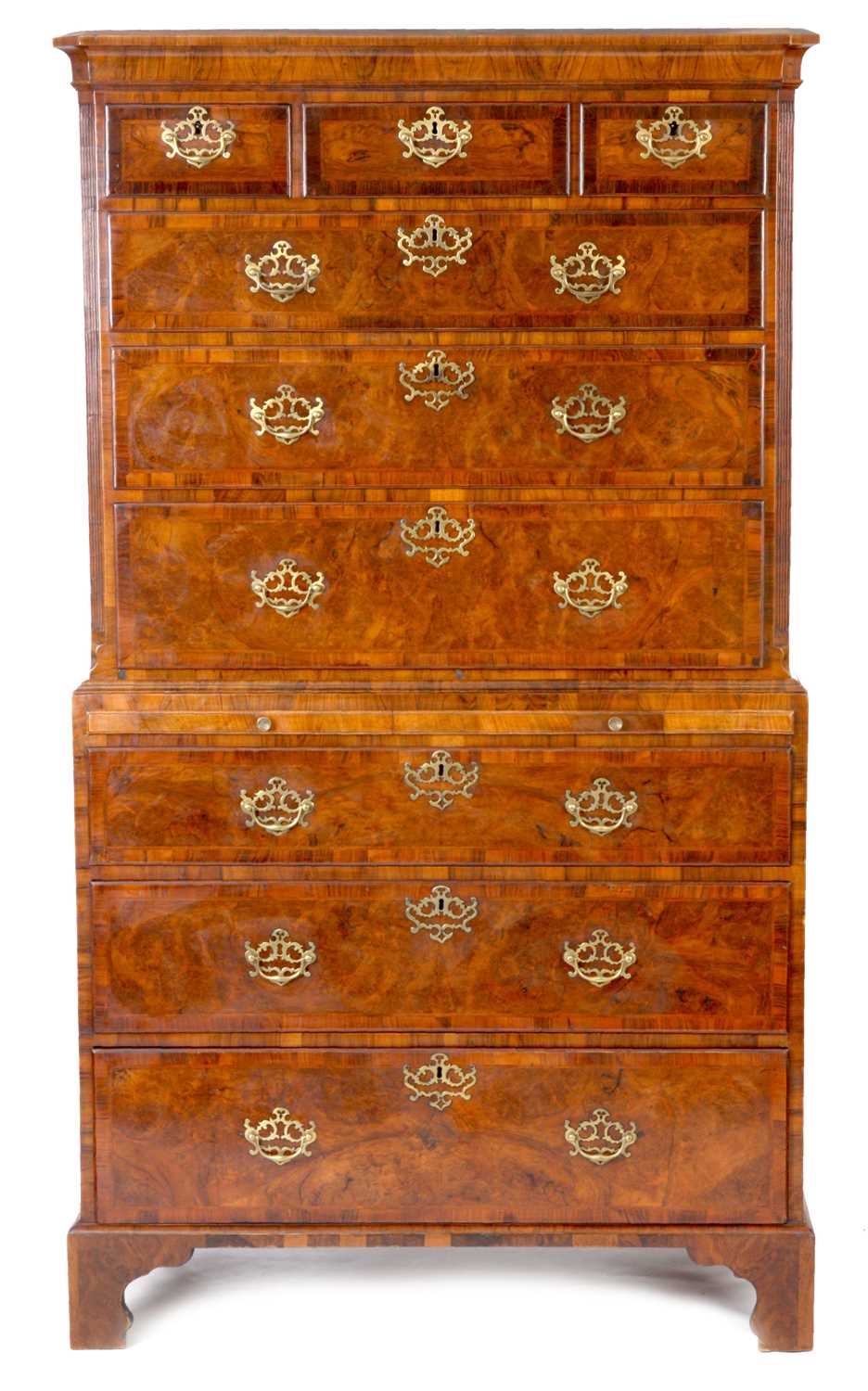 Lot 759 - A GEORGE I HERRINGBANDED AND CROSSBANDED