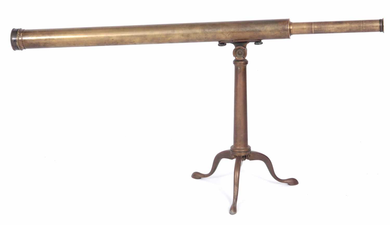 Lot 625 - A 20TH CENTURY BRASS TABLE TELESCOPE with