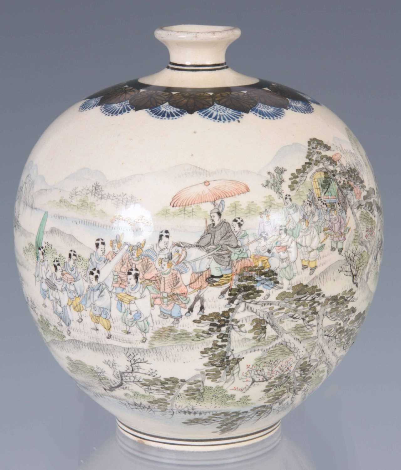 Lot 84 - A MEIJI PERIOD JAPANESE SATSUMA POTTERY VASE