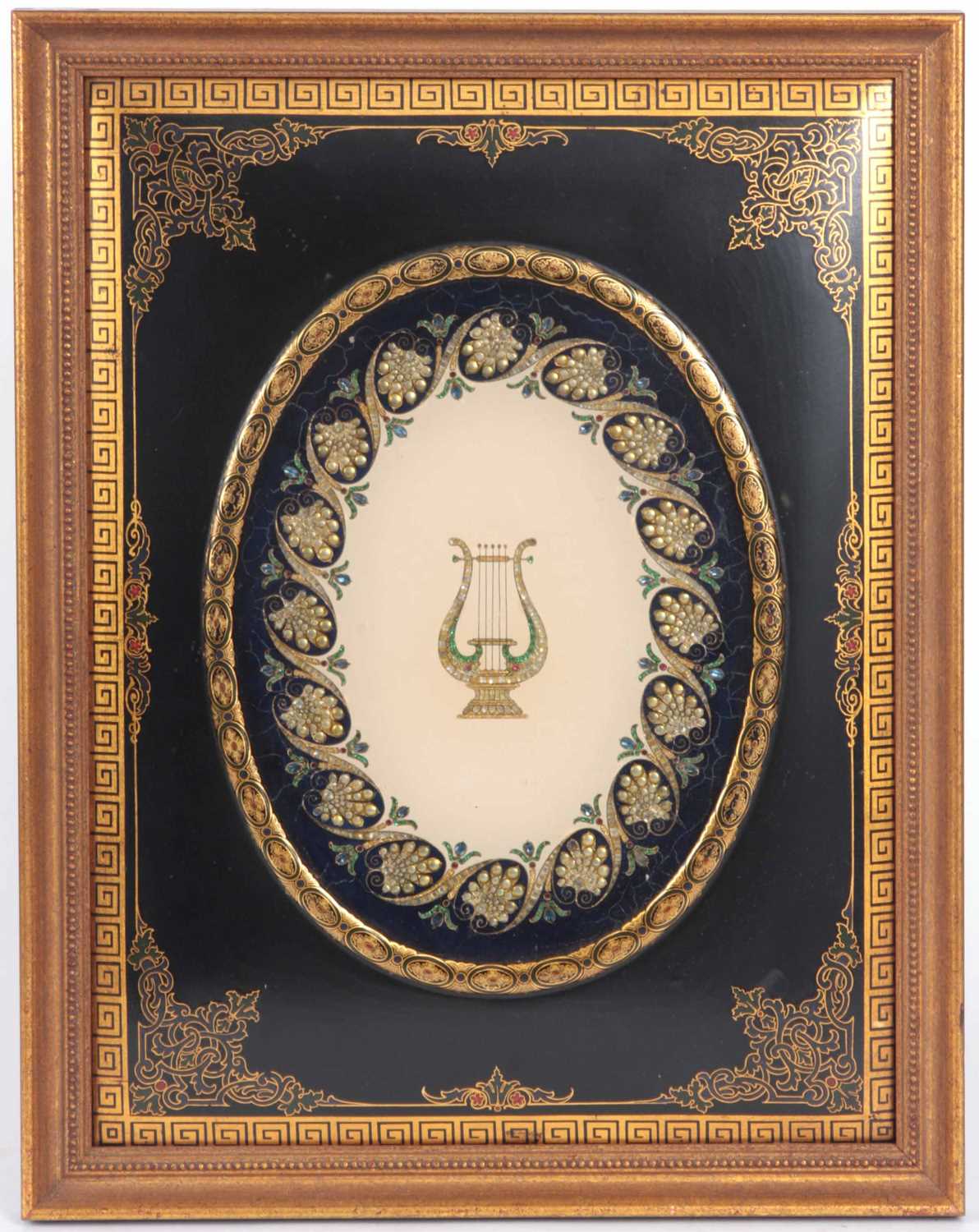 Lot 516 - A 19th CENTURY PAPIER MACHE PANEL inclosing