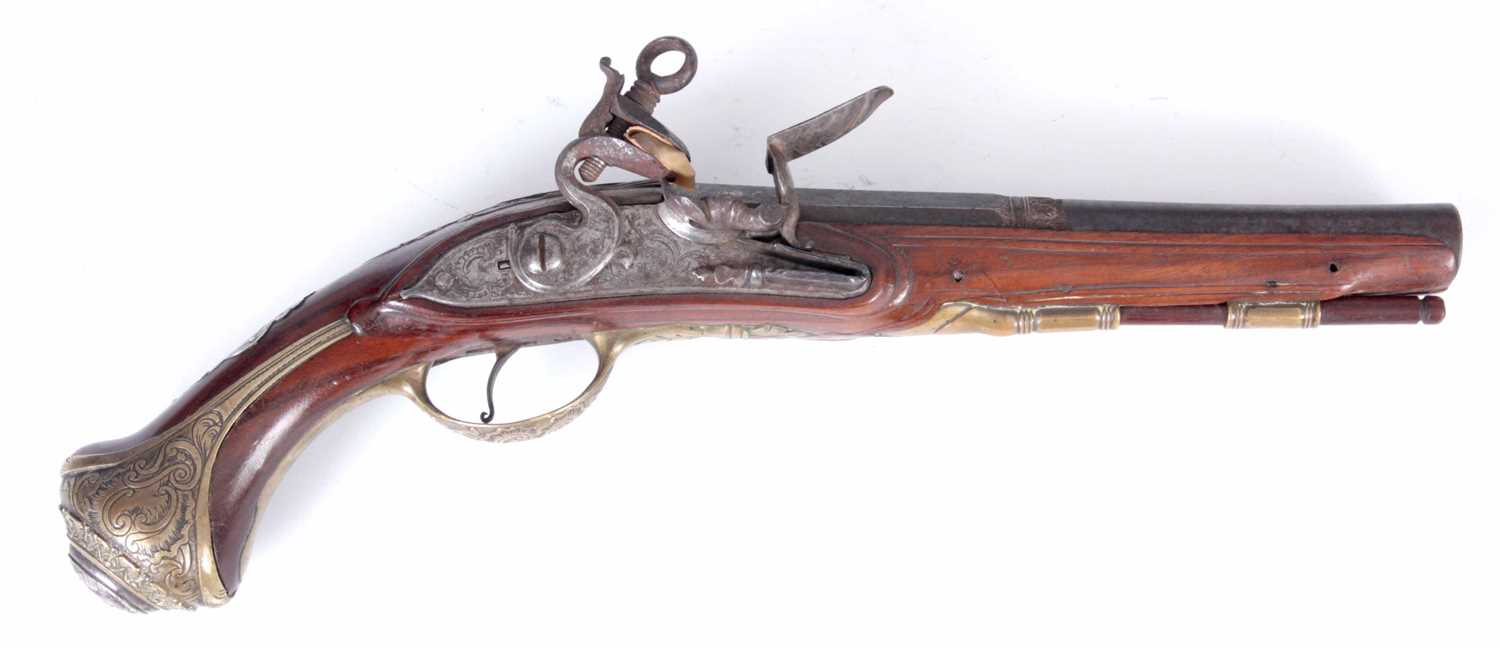 Lot 344 - AN 18th CENTURY SPANISH MIQUELET FLINTLOCK