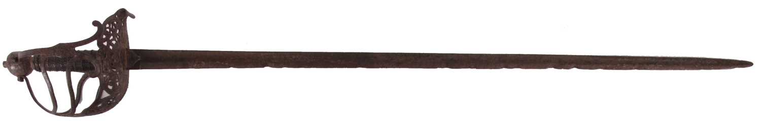 Lot 560 - A mid 17th Century MORTUARY-HILTED BACKSWORD