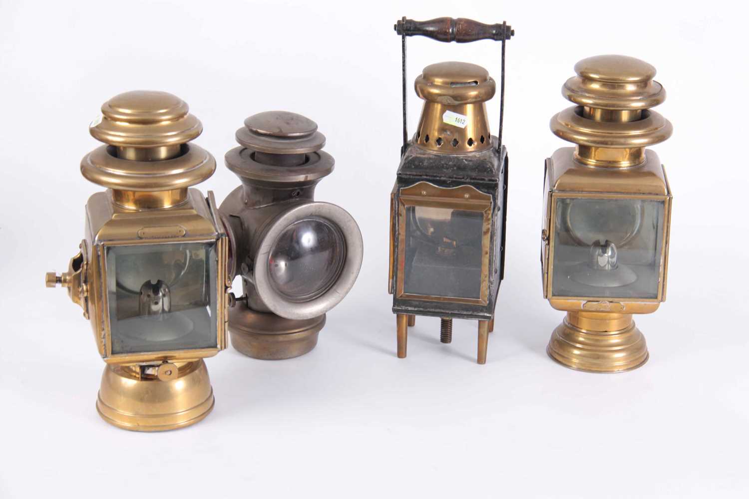 Lot 288 - TWO BRASS OIL FILLED TAIL LAMPS BY