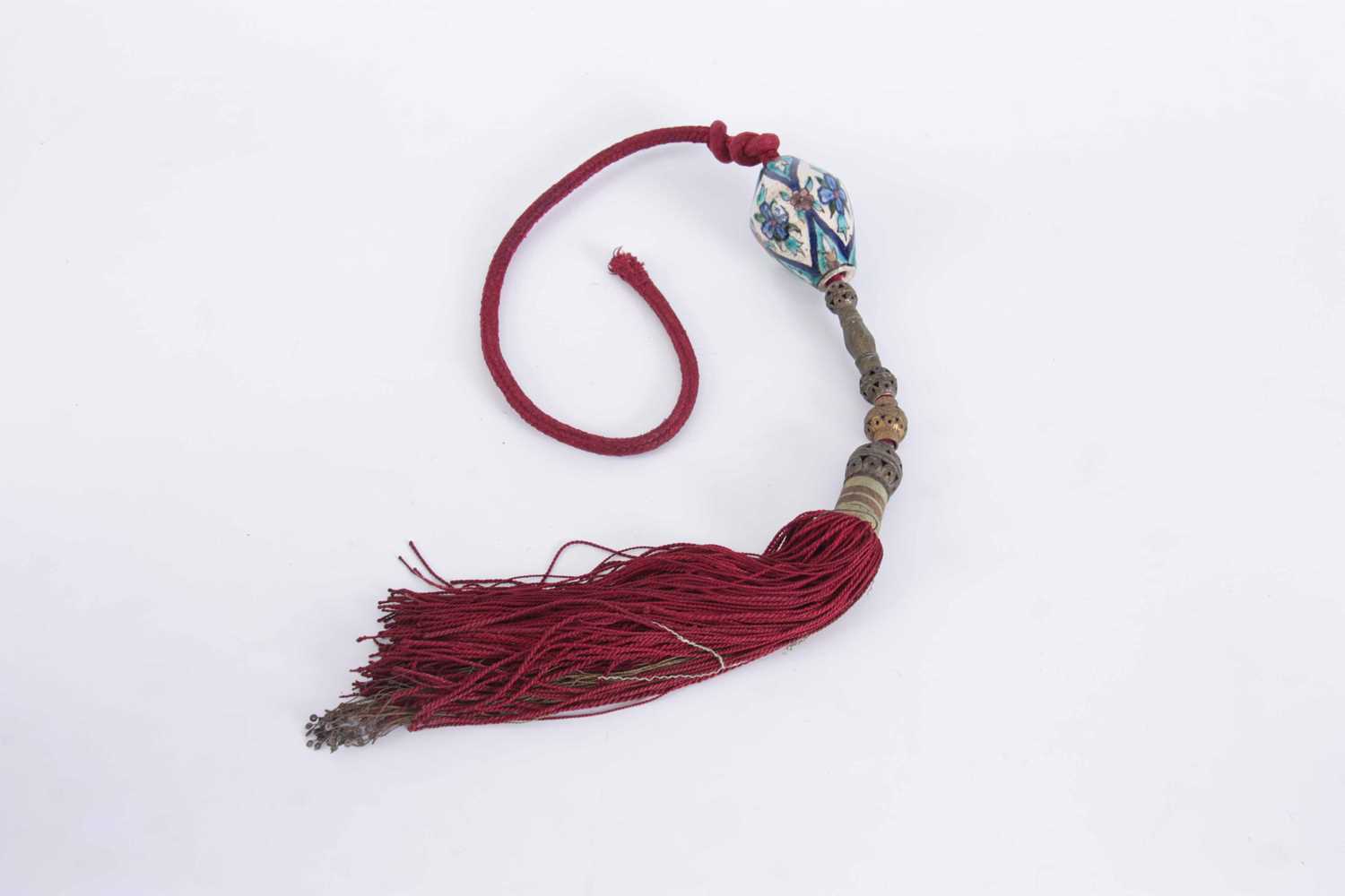 Lot 402 - A 19TH CENTURY TURKISH KUTAHYA POTTERY BELL