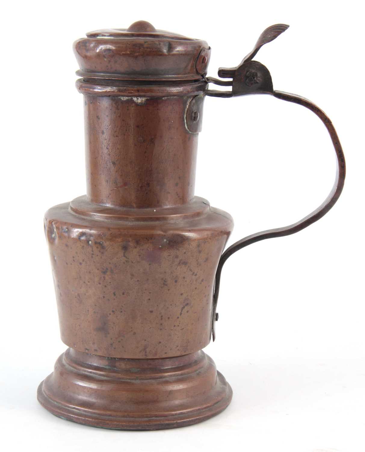 Lot 360 - AN 18TH CENTURY COPPER CONTINENTAL FLAGON