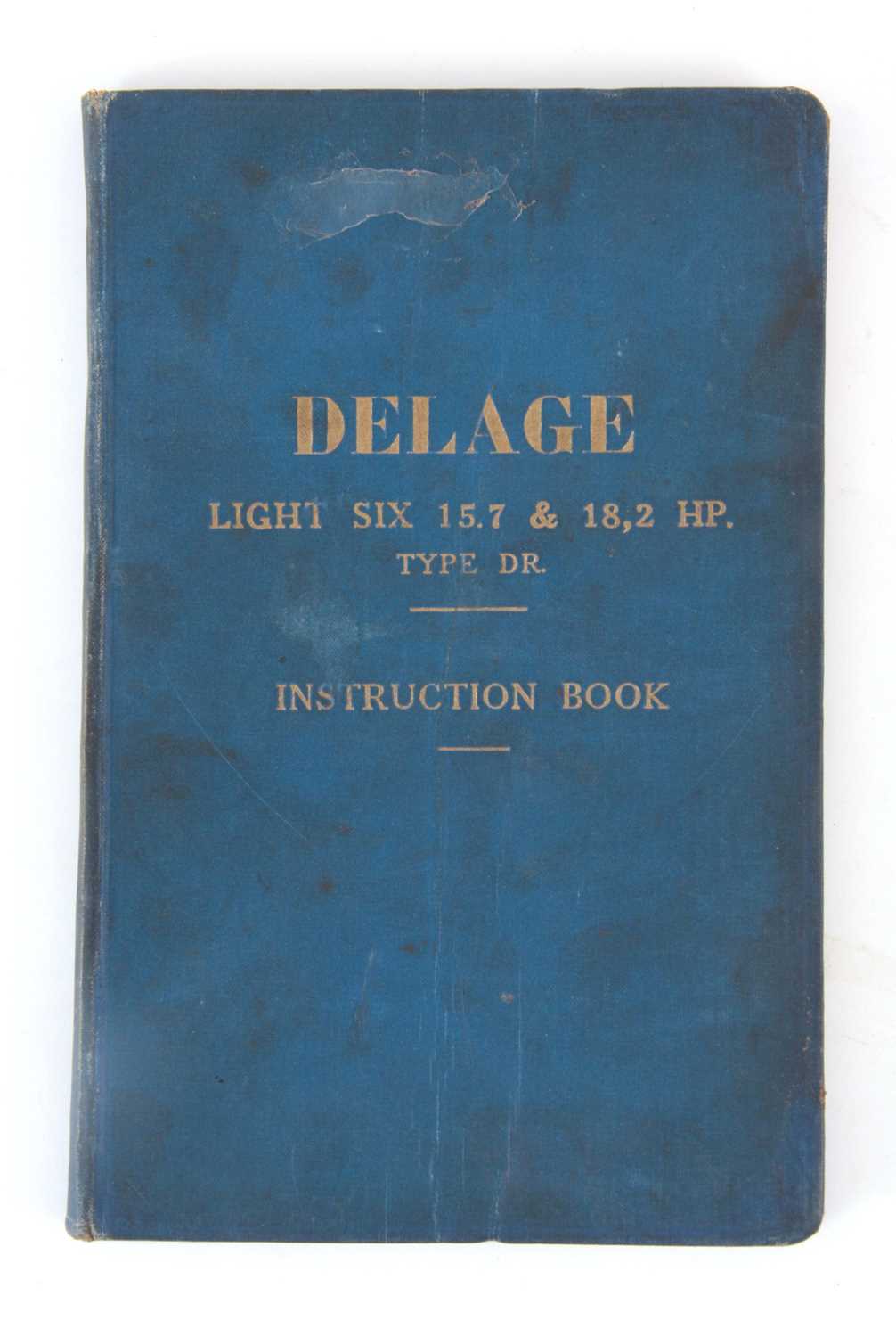 Lot 603 - A RARE INSTRUCTION BOOK, DELAGE LIGHT SIX 15.