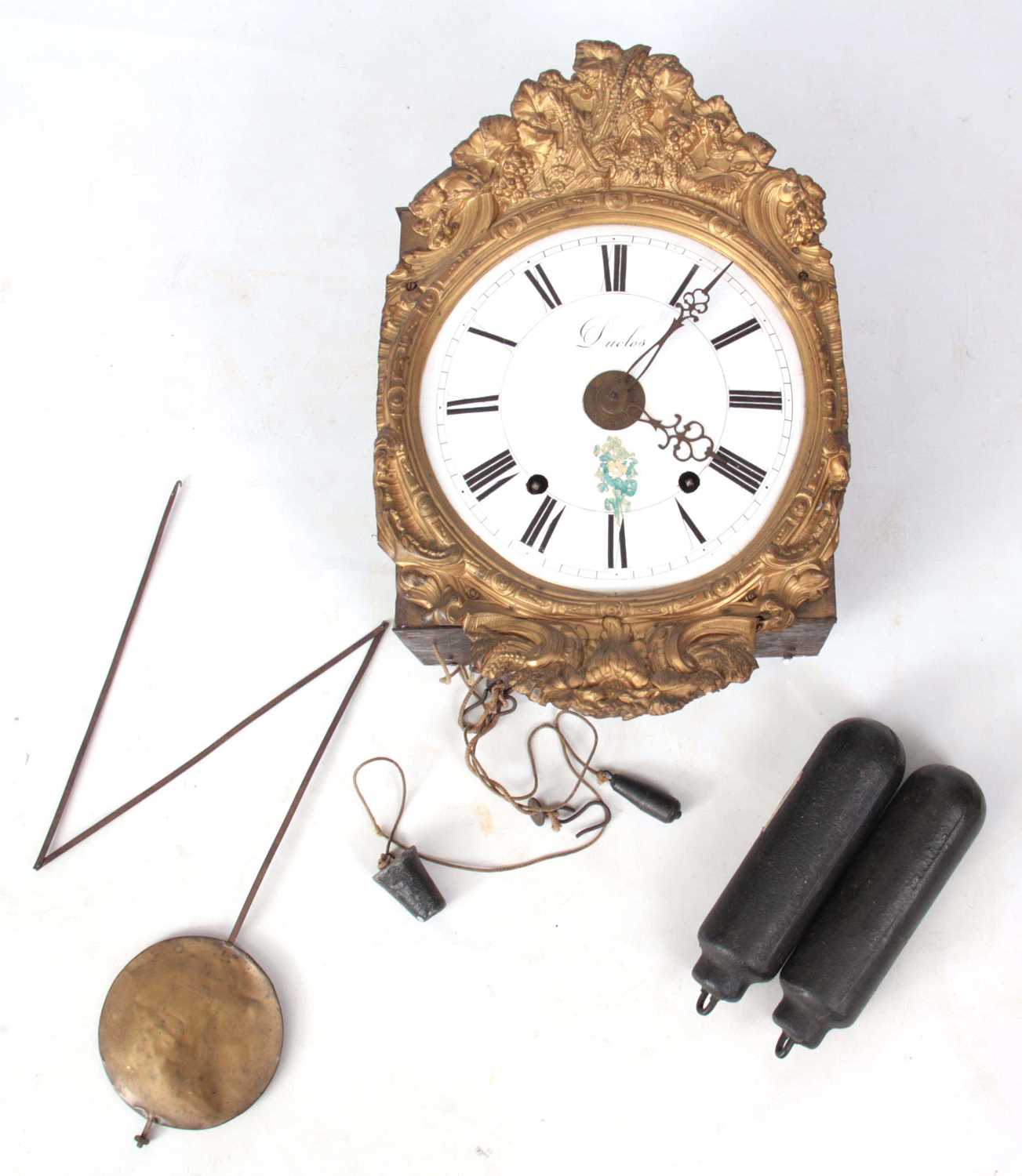 Lot 913 - A 19TH CENTURY CONTOISE FRENCH WALL CLOCK