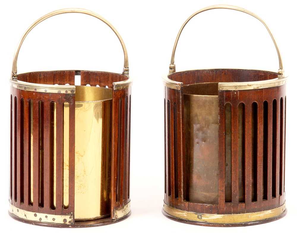 Lot 950 - A MATCHED PAIR OF GEORGE III BRASS BOUND